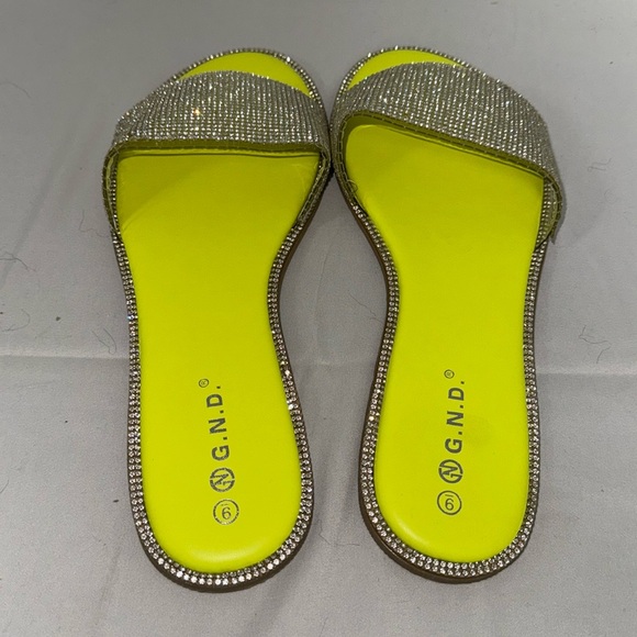 Shoes | Yellow Rhinestone Slides | Poshmark